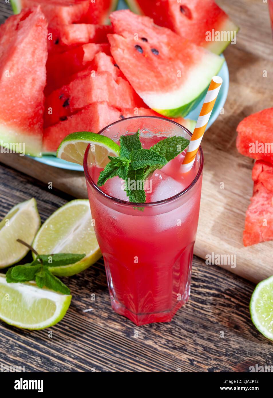 red sweet watermelon juice from ripe watermelon berries, ripe delicious ...