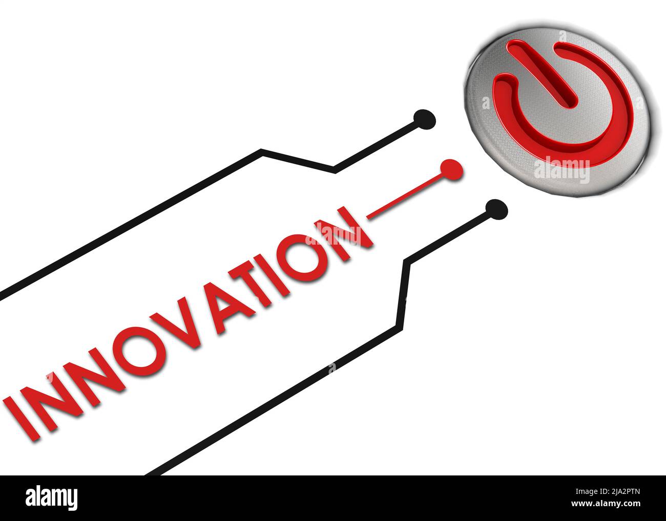 Start button with innovation word, 3D rendering Stock Photo - Alamy