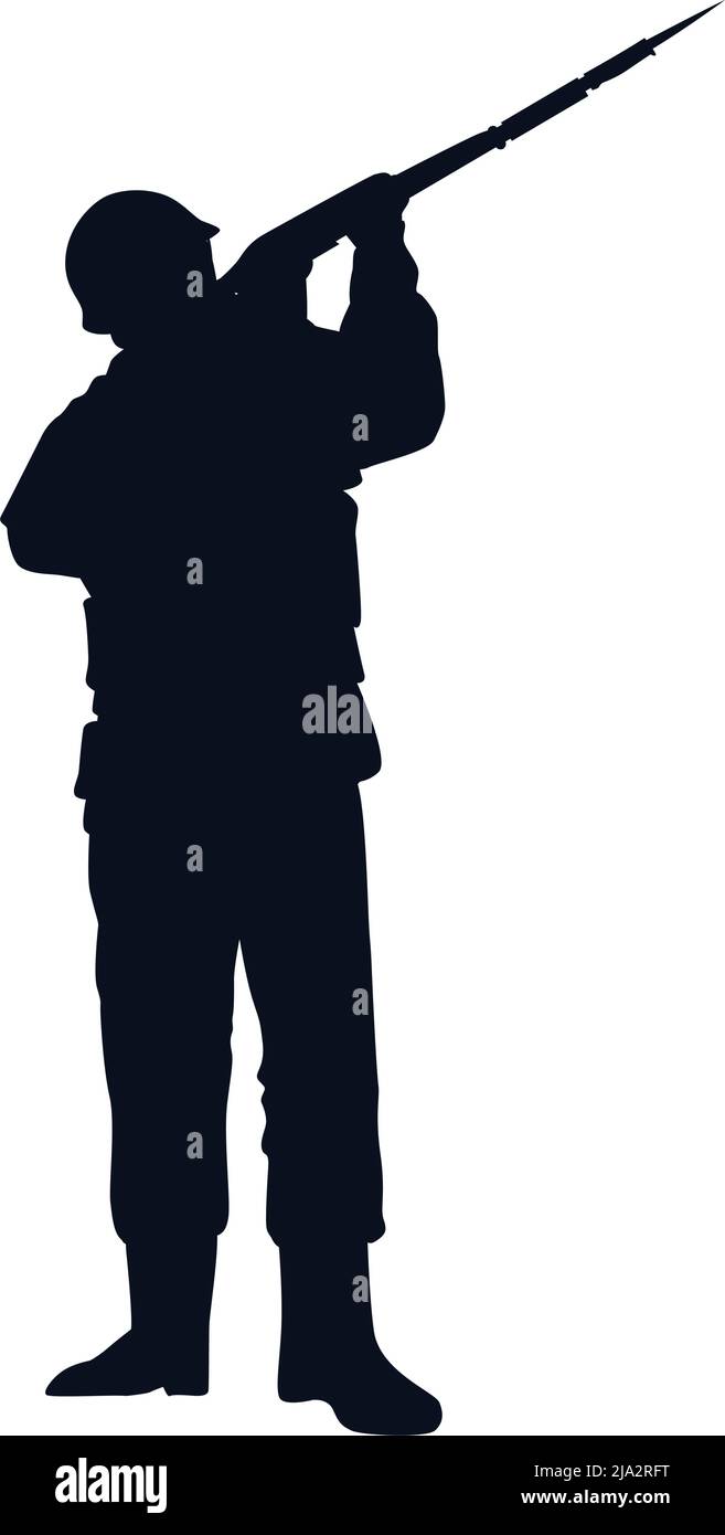soldier with rifle silhouette Stock Vector Image & Art - Alamy