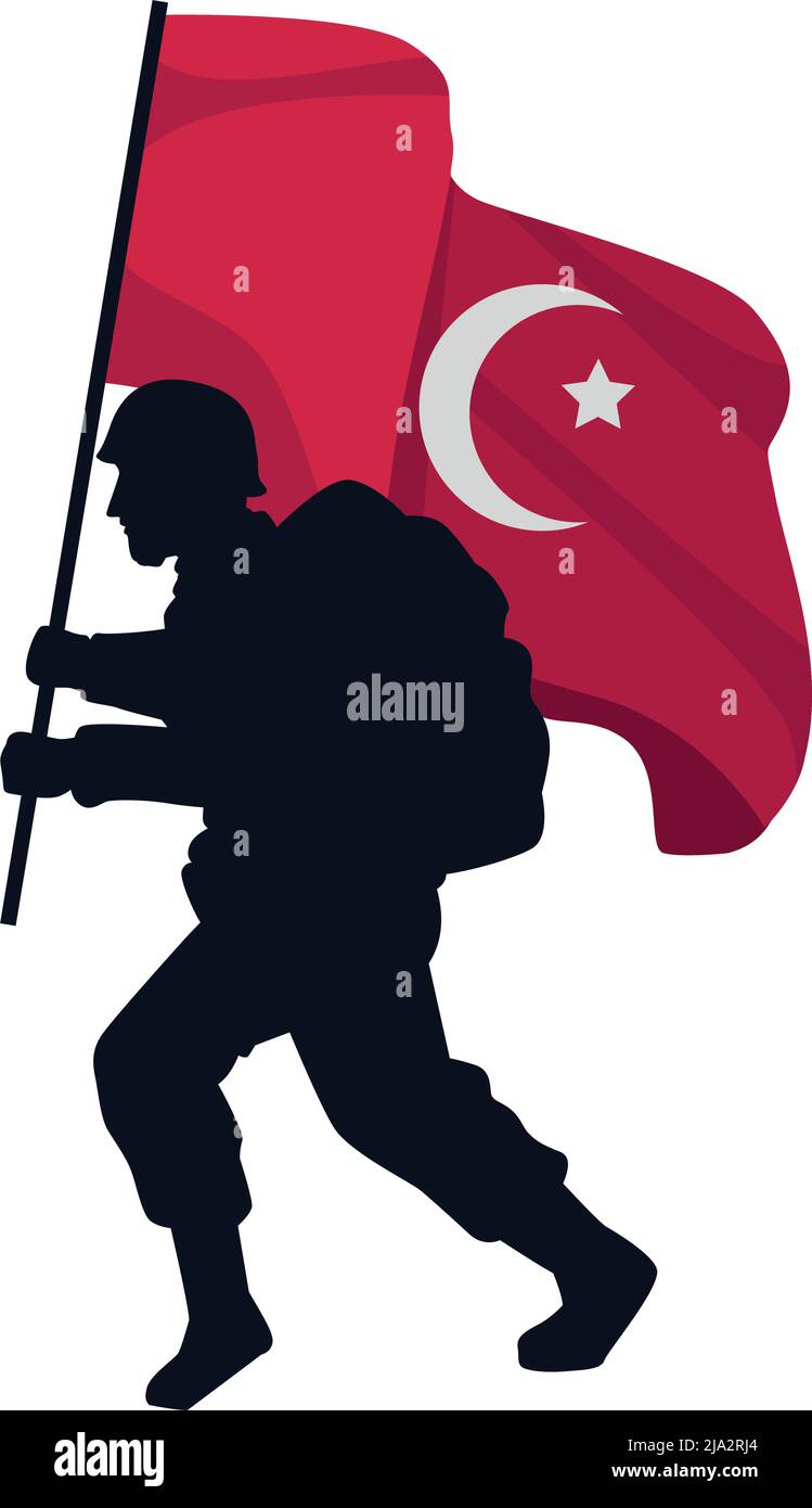 soldier with turkish flag Stock Vector Image & Art - Alamy