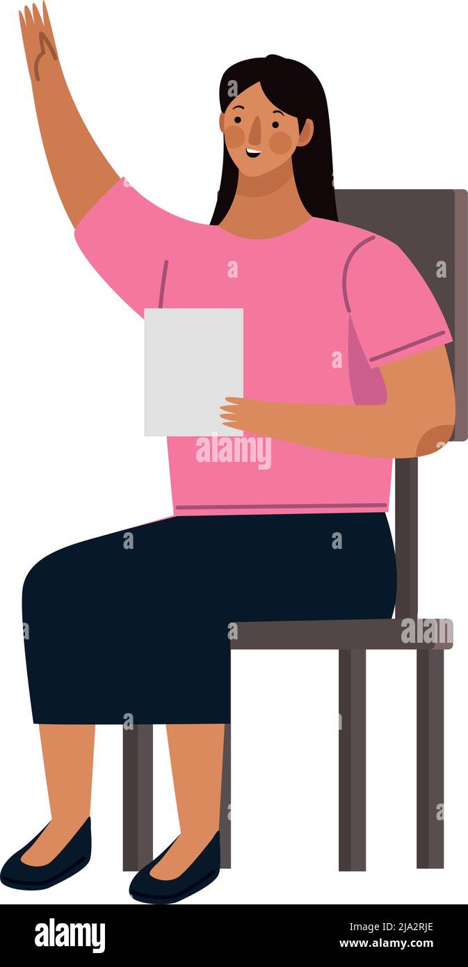 woman seated with notebook Stock Vector Image & Art - Alamy