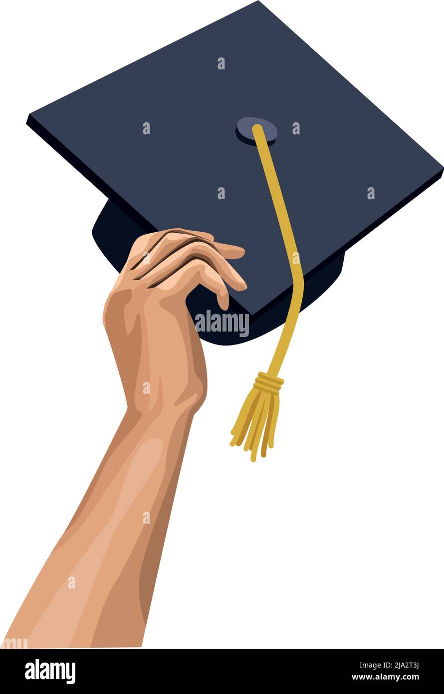 hand lifting graduation hat Stock Vector Image & Art - Alamy