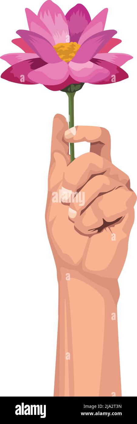 hand with lotus flower Stock Vector Image & Art - Alamy