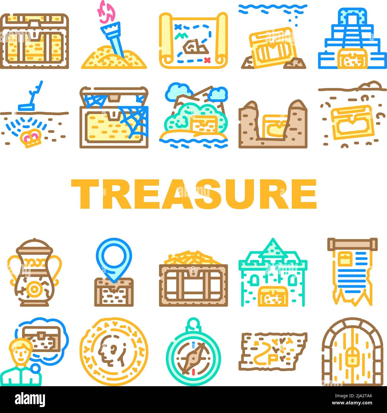 Treasure Precious And Antique Icons Set Vector Stock Vector Image & Art ...
