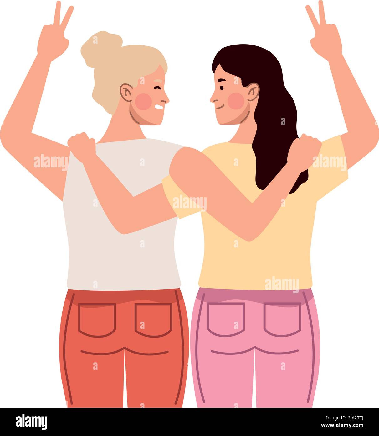 Best friends blond Stock Vector Images - Alamy