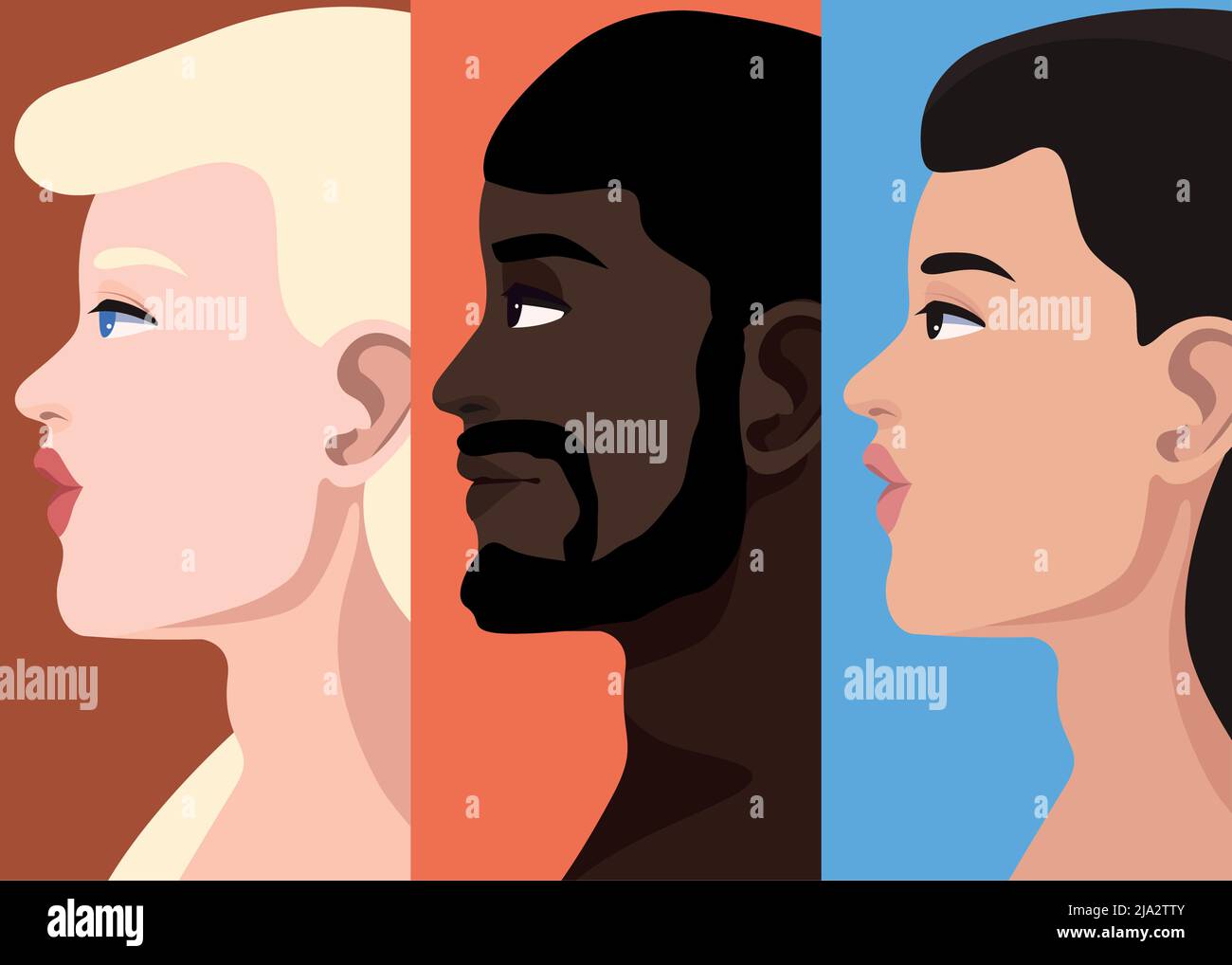 three faces profiles persons Stock Vector Image & Art - Alamy