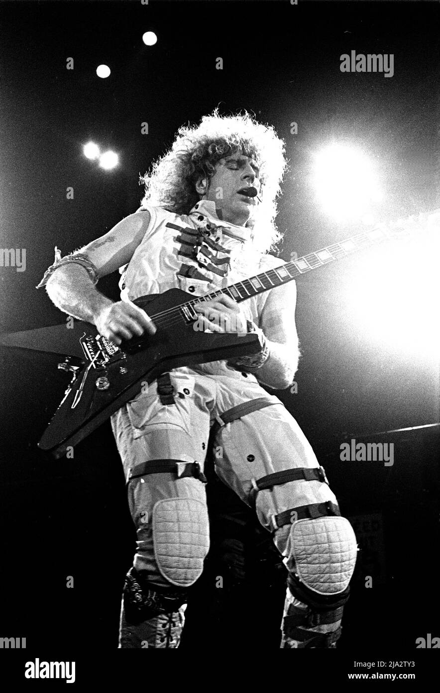 Sammy Hagar performs at the Forum in Los Angeles in 1983 Credit: Ron ...