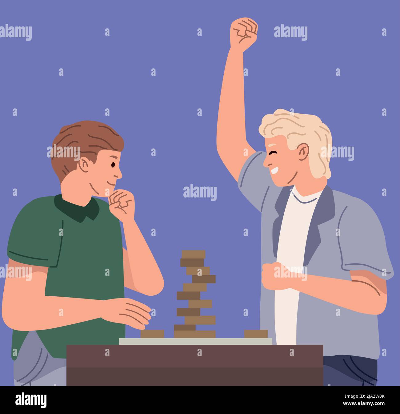boys playing jenga game Stock Vector Image & Art - Alamy
