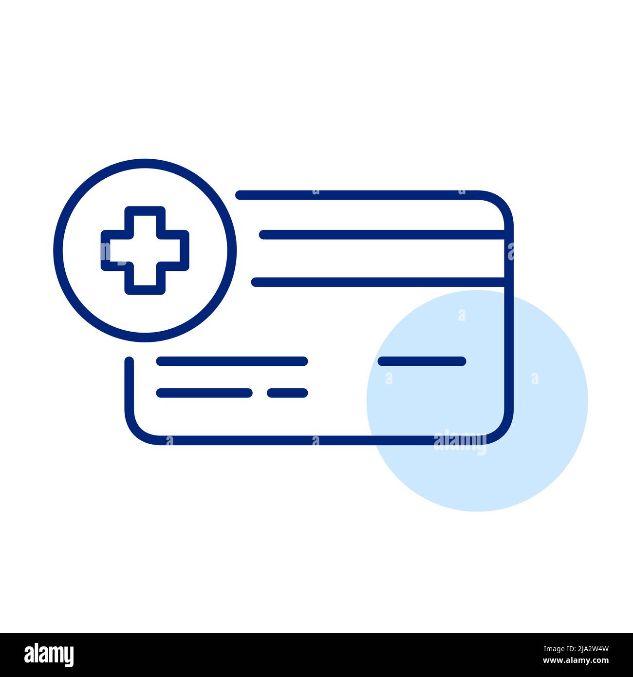 Healthcare medical insurance card. Pixel perfect, editable stroke line ...