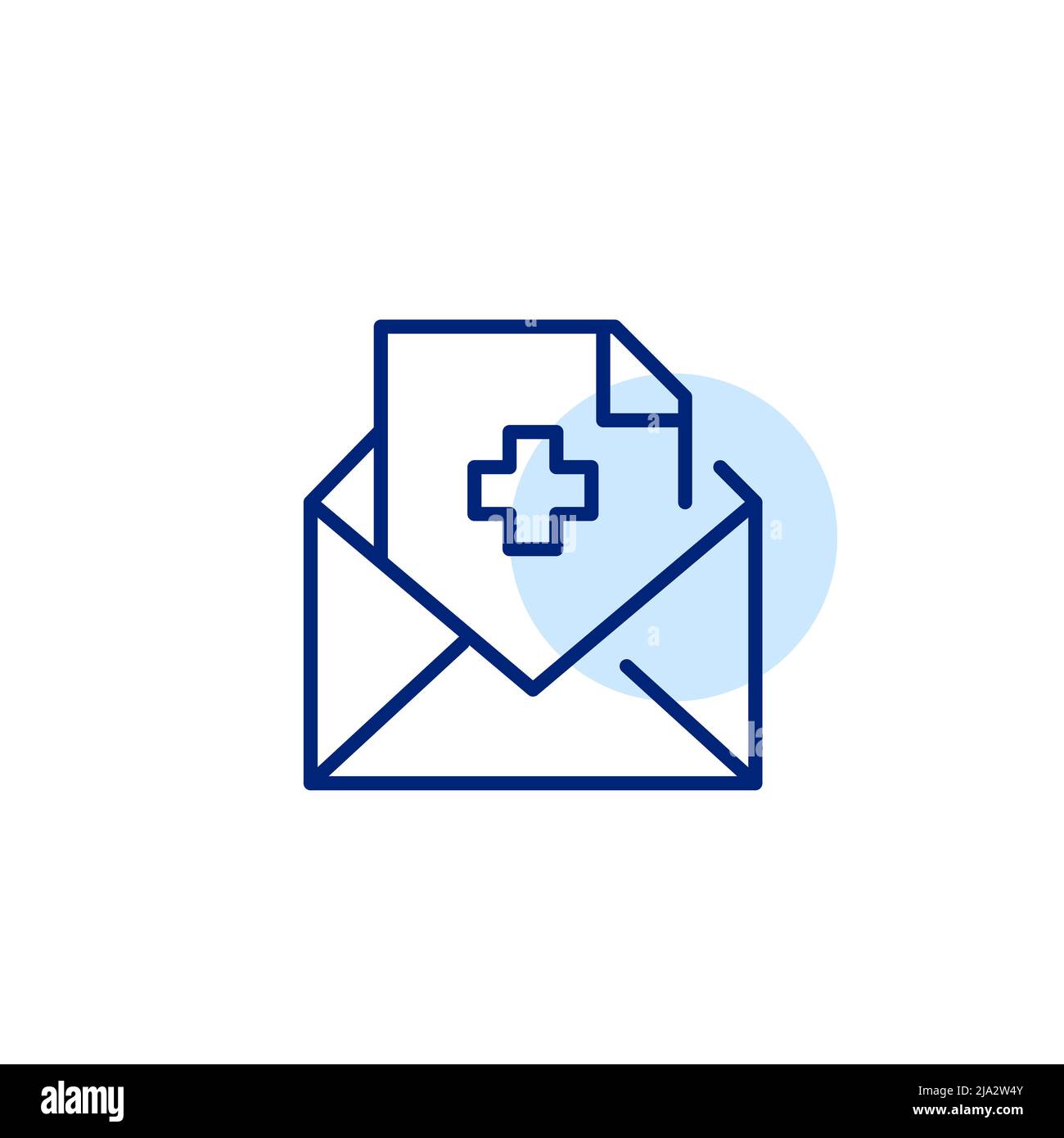 Medical or insurance bill in mail. Pixel perfect, editable stroke line ...