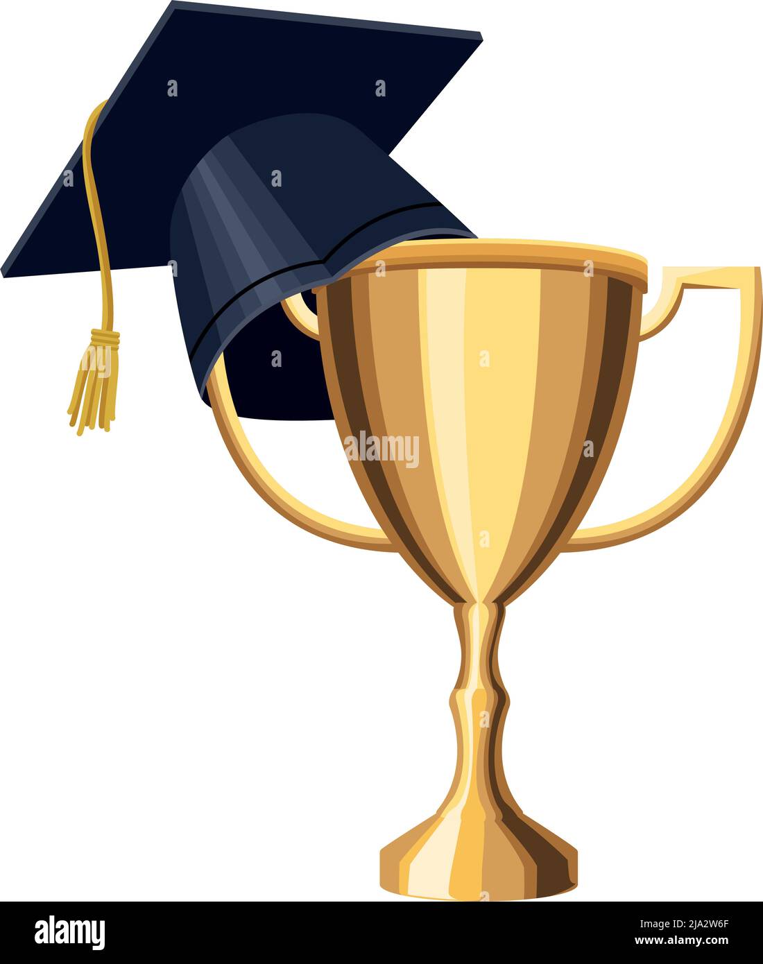 Student graduation cap trophy Stock Vector Images - Alamy