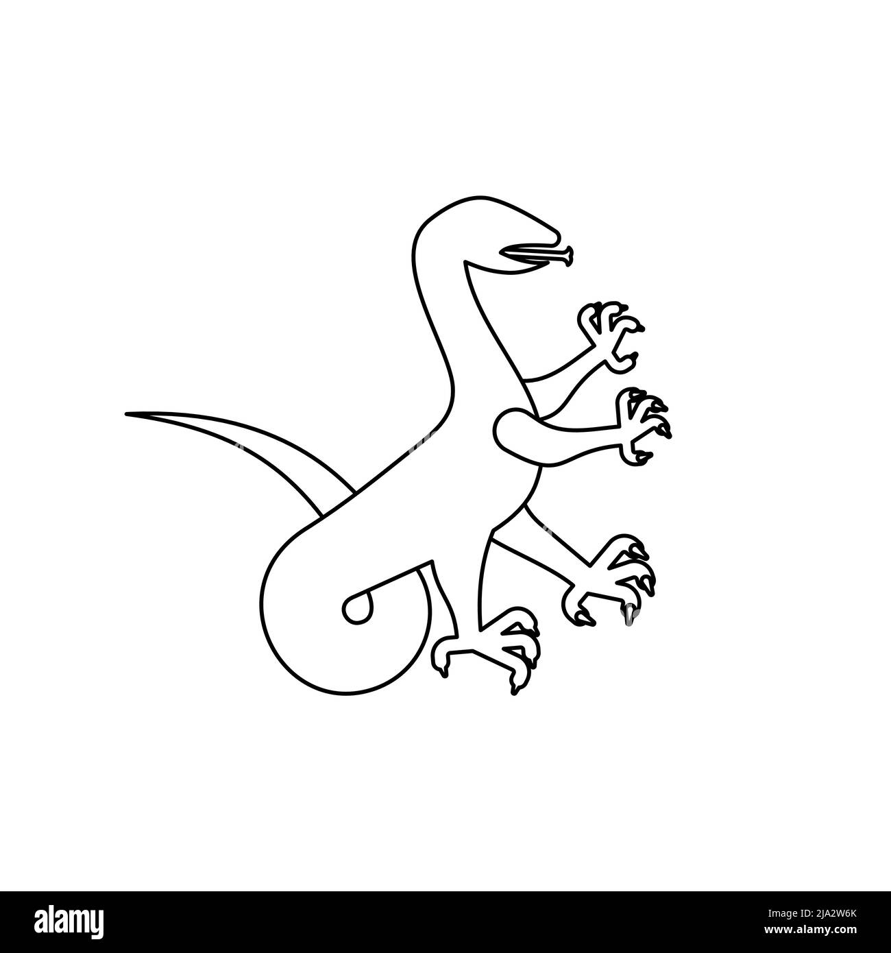 Salamander Heraldic animal linear style. lizard Fantastic Beast ...