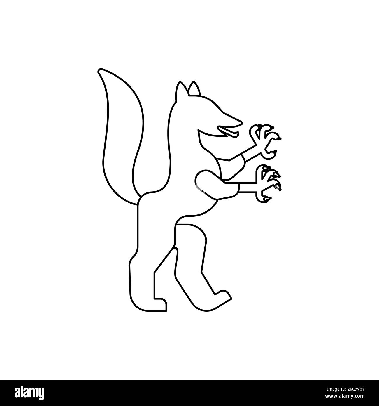 Enfield Heraldic animal linear style. Fantastic Beast. Monster for coat ...