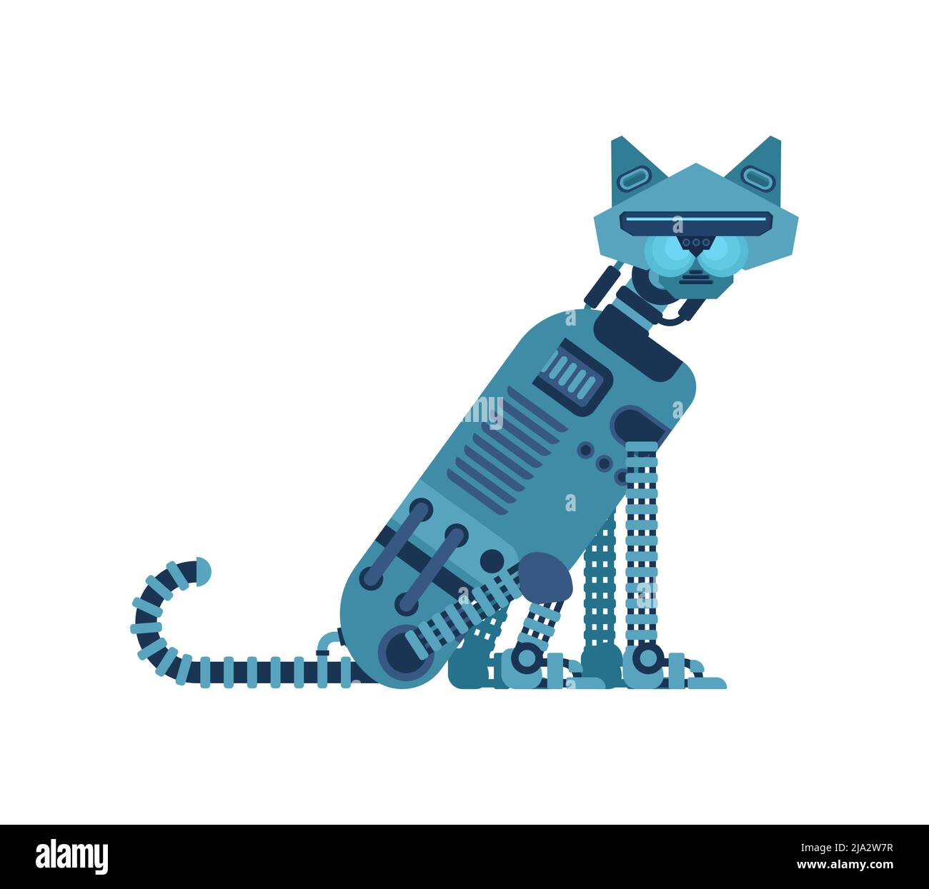 Robot cat. Cyborg cat. Robotic iron pet. Vector illustration Stock ...