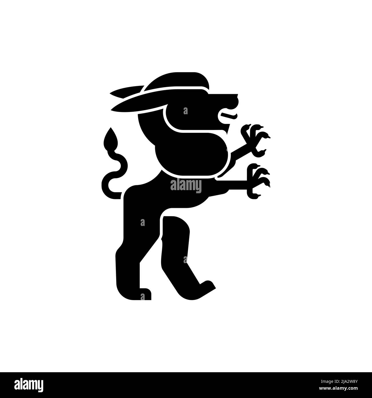 Alphyn Heraldic animal silhouette. Fantastic Beast. Monster for coat of ...