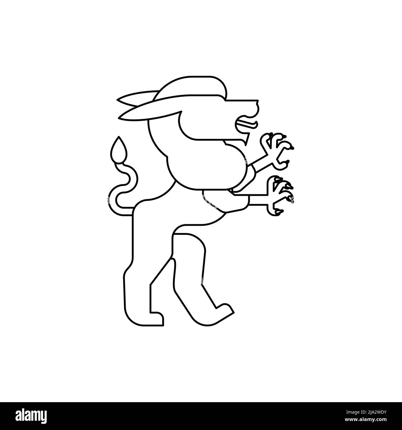 Alphyn Heraldic animal linear style. Fantastic Beast. Monster for coat ...