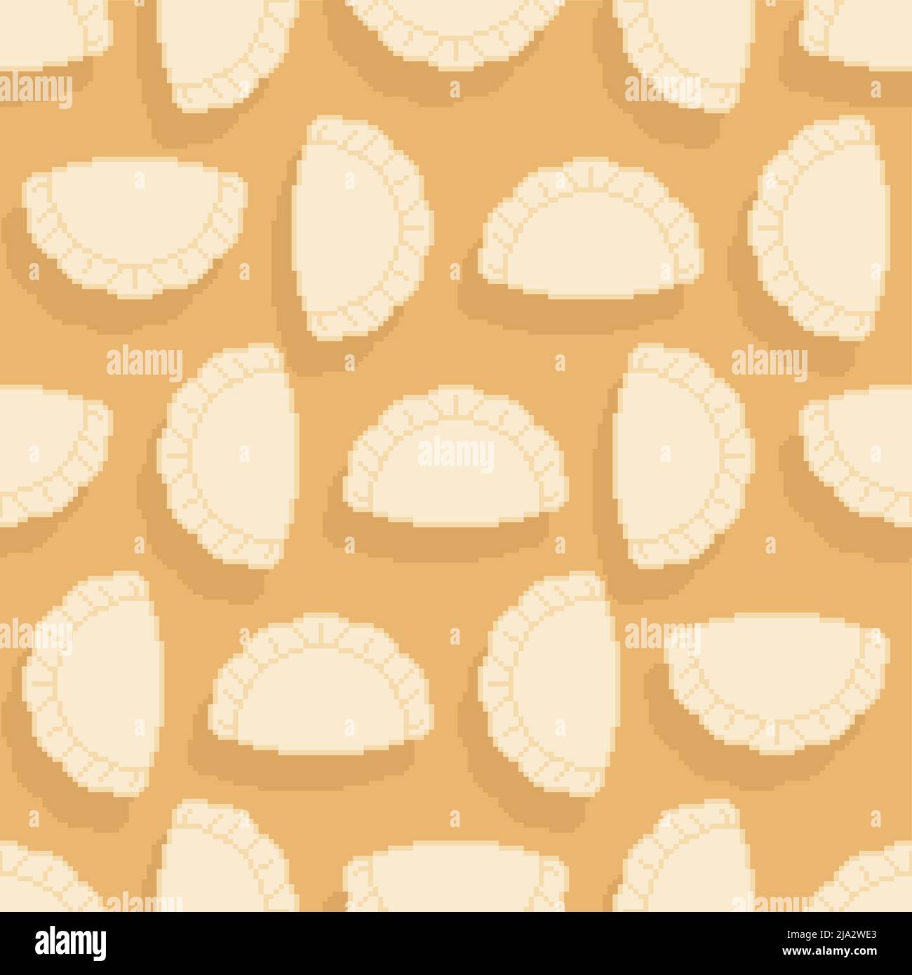 Jiaozi Chinese dumplings pixel art pattern seamless. 8 bit Traditional ...