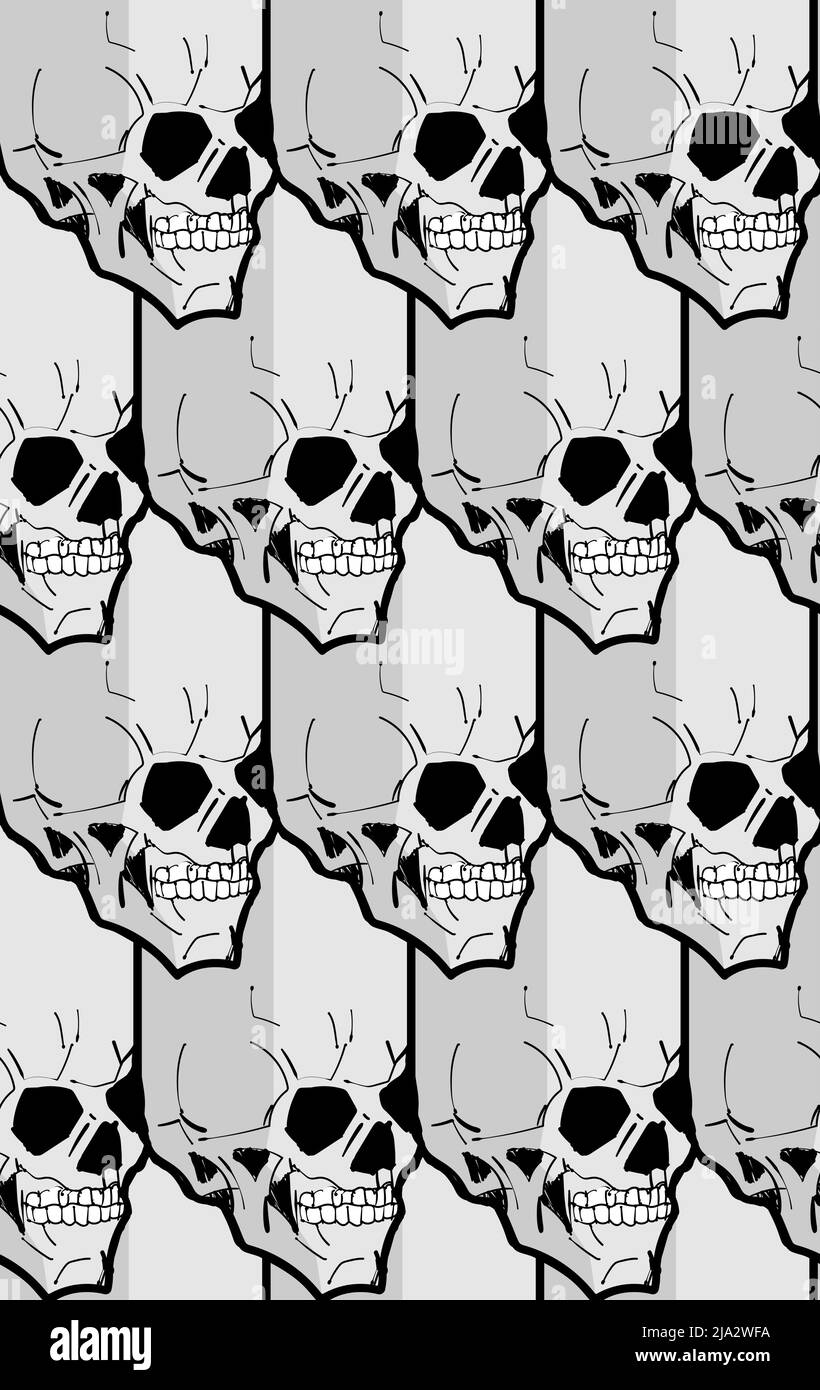 Cube skull pattern seamless. Square skull background. Vector texture ...
