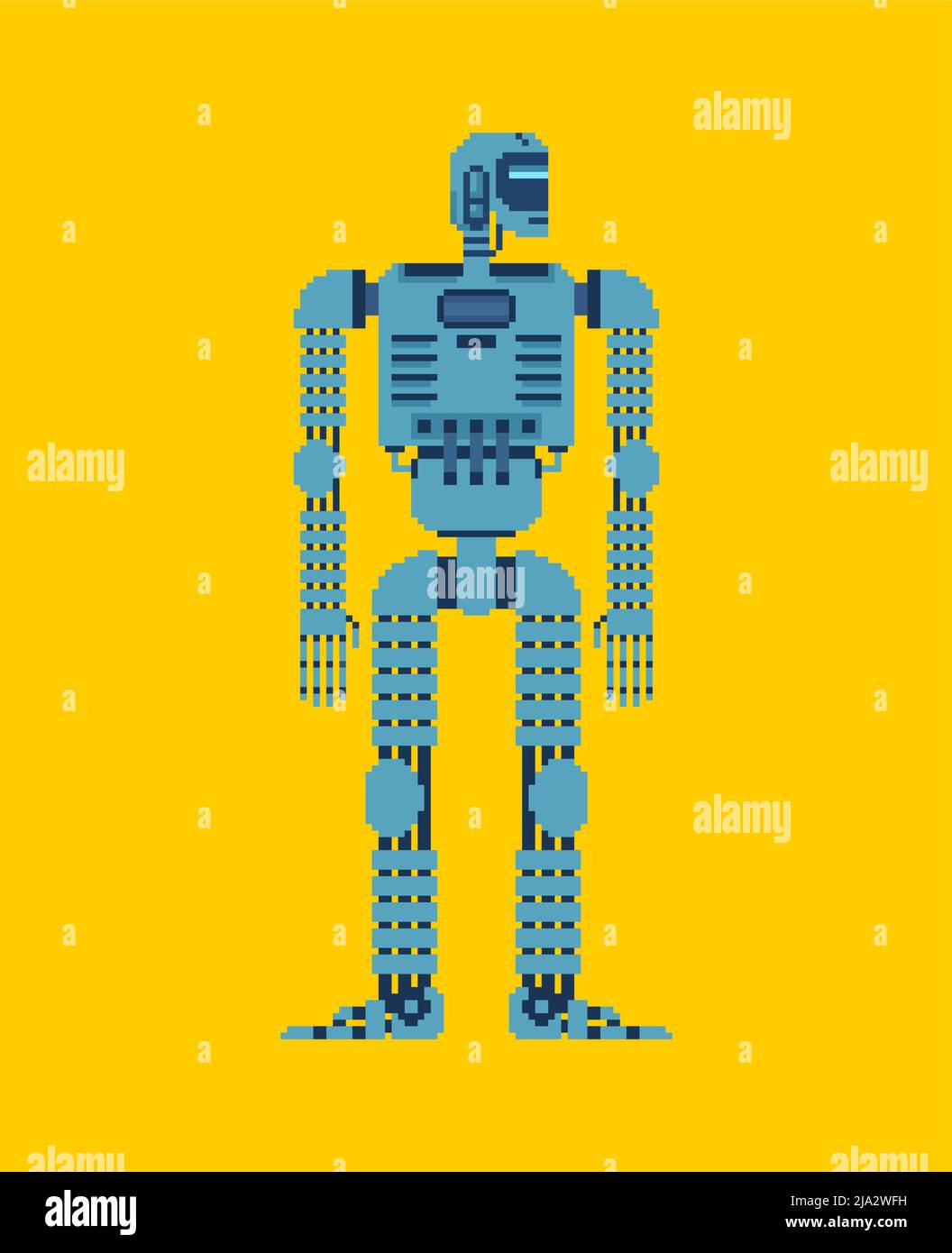 Robot pixel art. Cyborg 8 bit. pixelated Vector illustration Stock ...