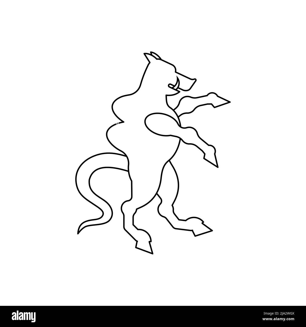 Yppotryll‌‌‌‌‌‌‌‌‌‌‌‌‌‌‌ Heraldic animal linear style. Ypotryll ...