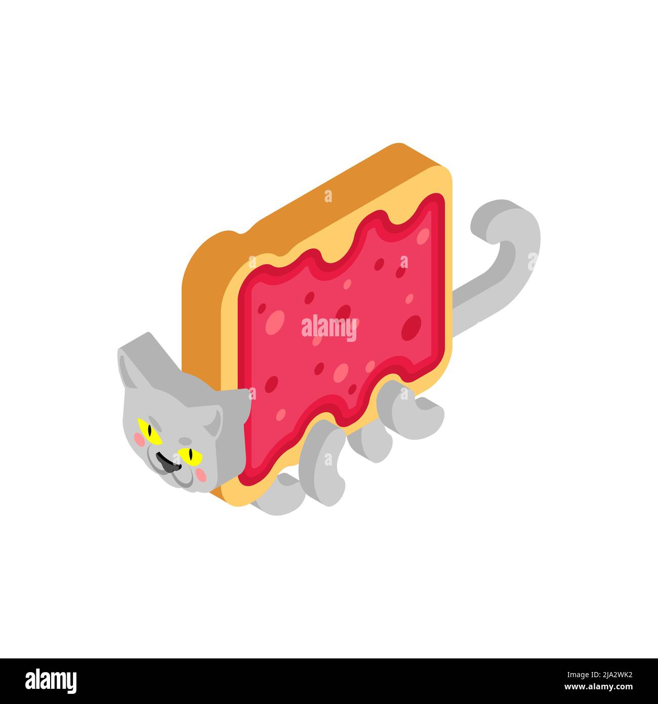 Cat sandwich with jam isolated. edible pet Vector illustration Stock ...