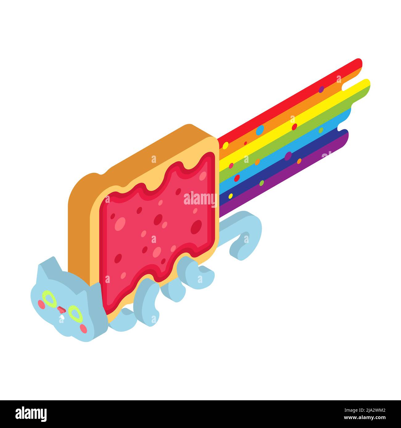 Rainbow cat sandwich isolated. pet Vector illustration Stock Vector ...