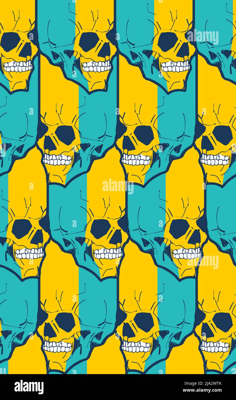 Cube skull pattern seamless. Square skull background. Vector texture ...