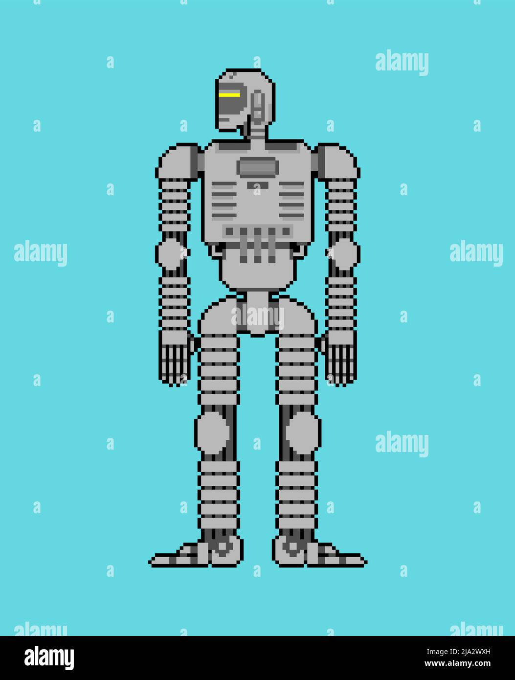 Robot pixel art. Cyborg 8 bit. pixelated Vector illustration Stock ...