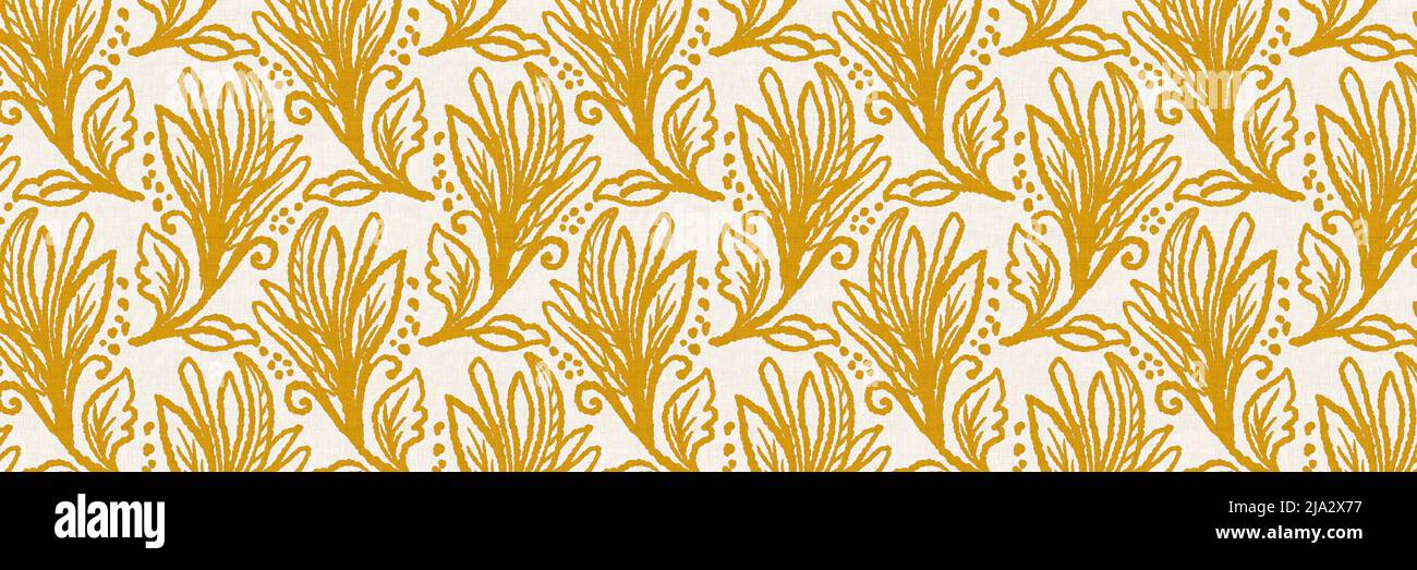 Gender neutral foliage leaf seamless raster border. Simple whimsical 2 ...