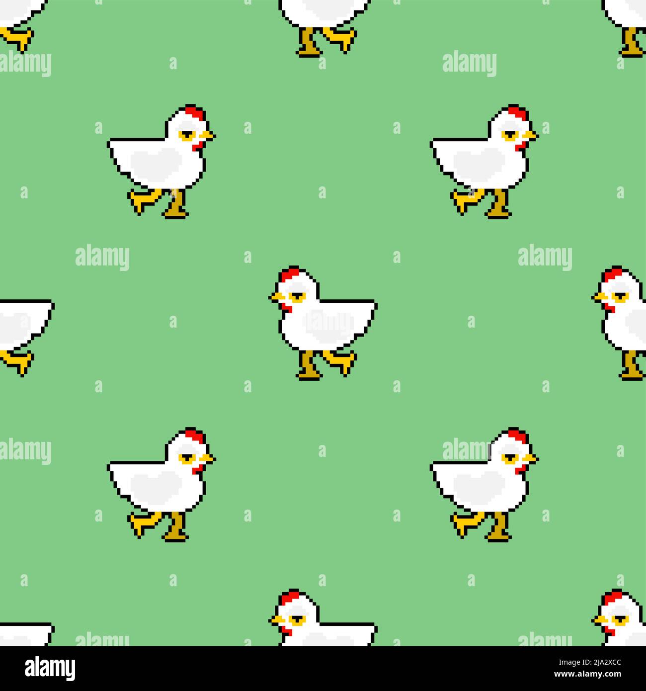 Chicken pixel art pattern seamless. 8 bit hen background. pixelated ...