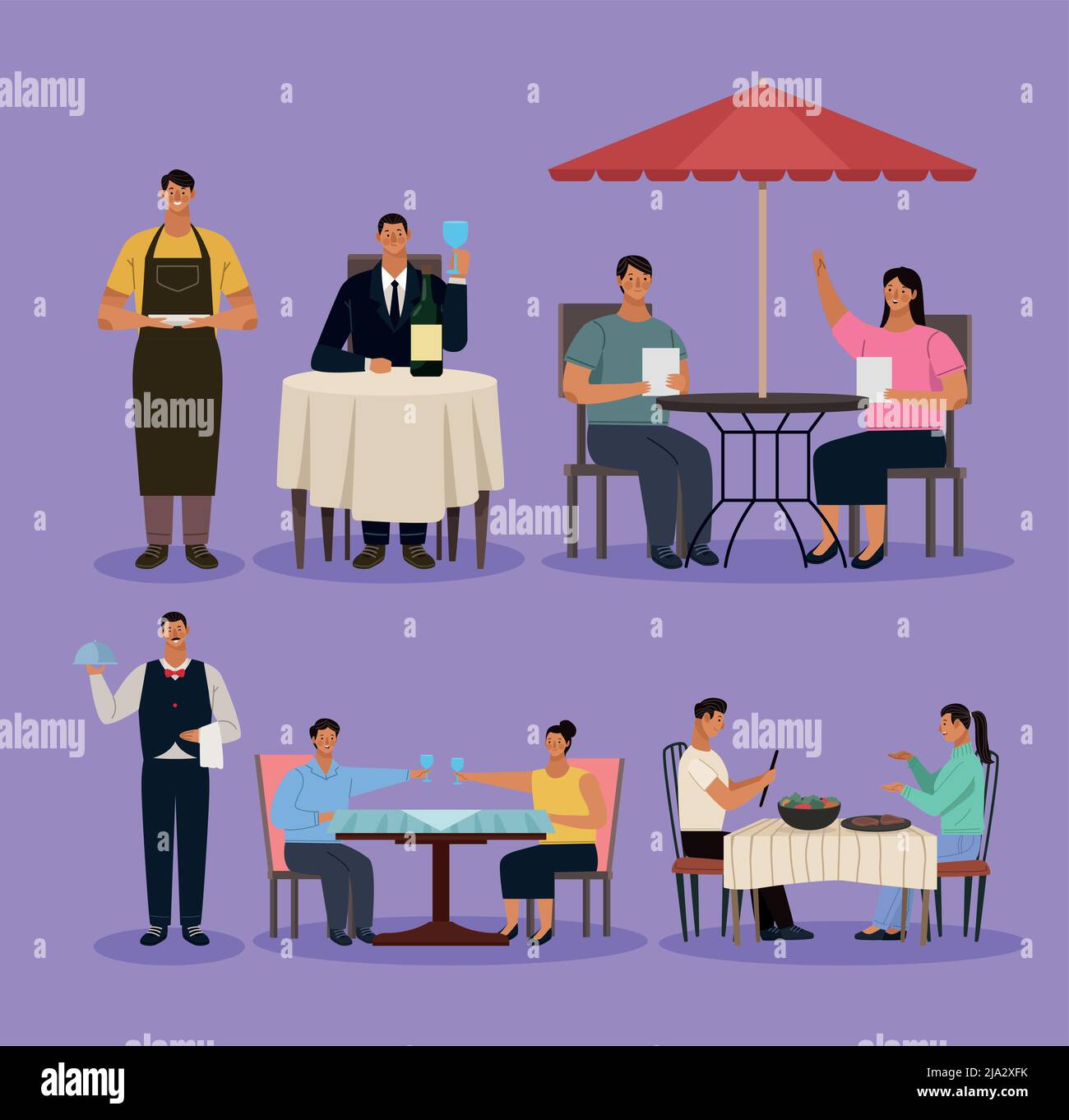 people in restaurants scene Stock Vector Image & Art - Alamy