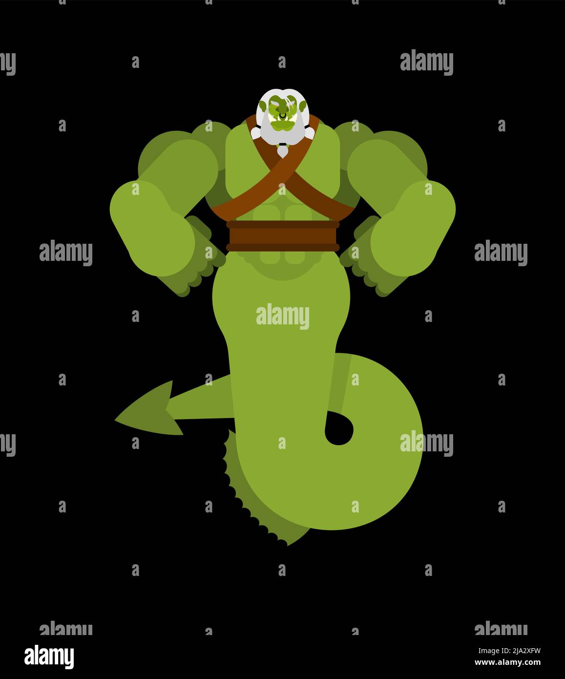 Mermaid man isolated. Strong underwater inhabitants. Vector ...