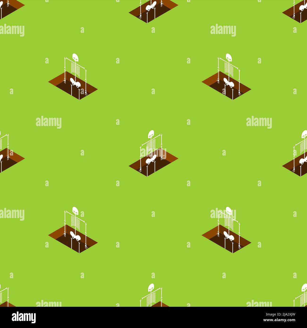 Cemetery background. Skeleton coming out of grave pattern seamless ...