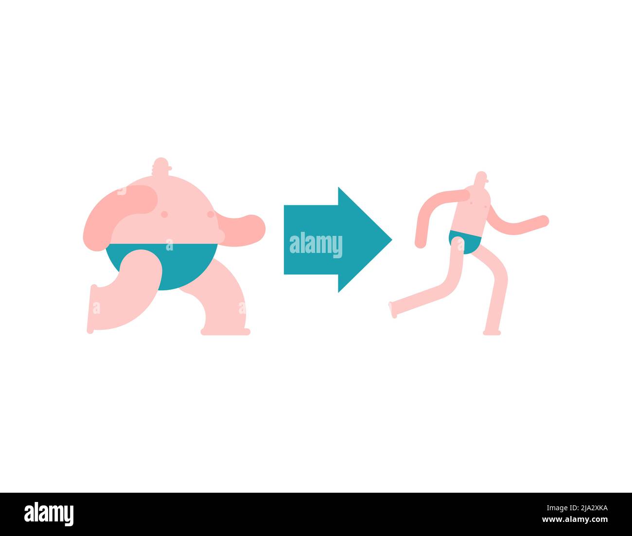 Running for weight loss. Fat person turns into a thin one by running ...