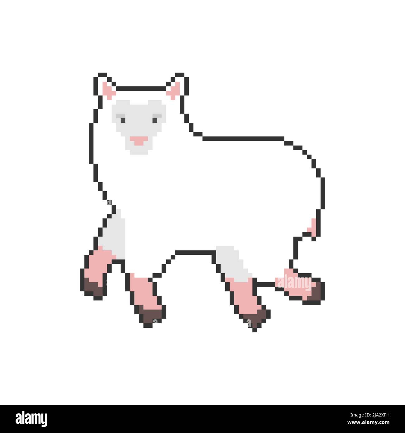 Sheep pixel art. Lamb cartoon 8 bit. Farm animal pixelated Vector illustration Stock Vector ...