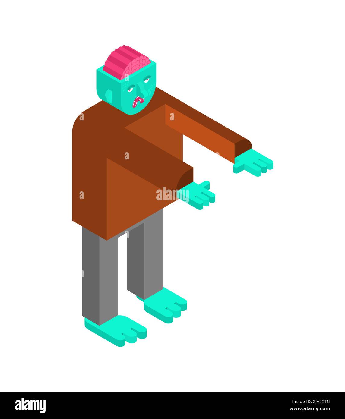 Zombie isometric. Dead man monster. zombi Vector illustration Stock ...