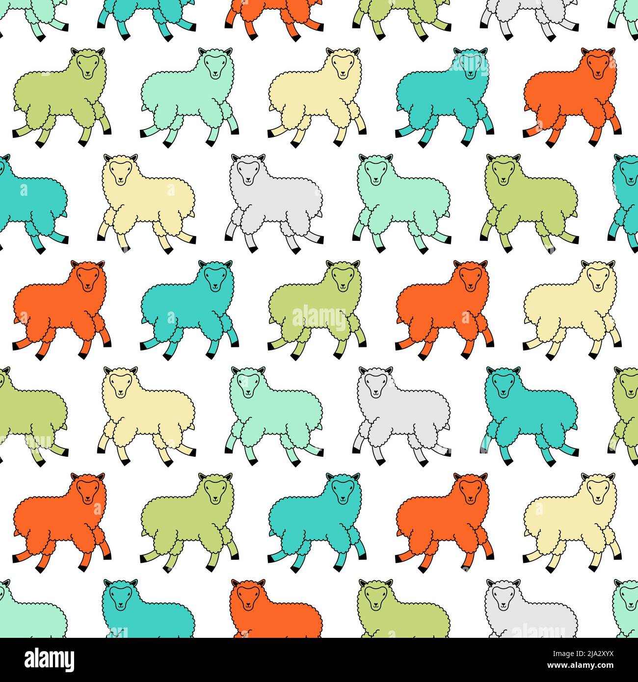 Sheep pattern seamless. Lamb background. Farm animal texture. Baby ...