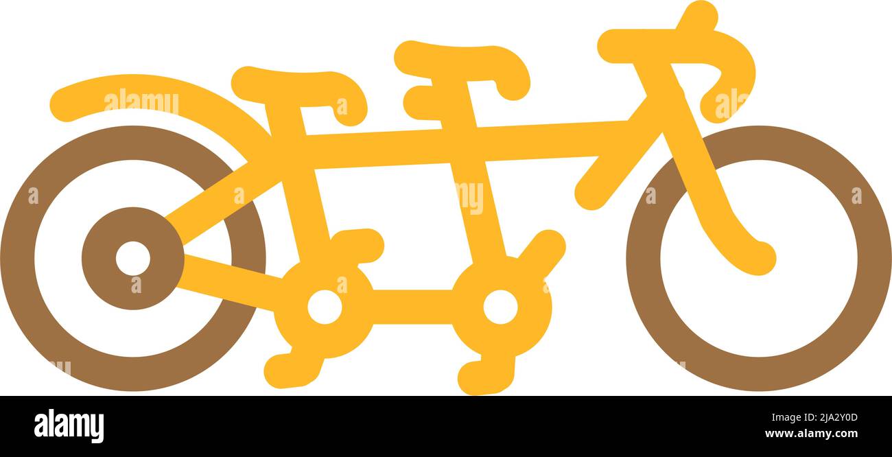 tandem bike for couple rider color icon vector illustration Stock ...