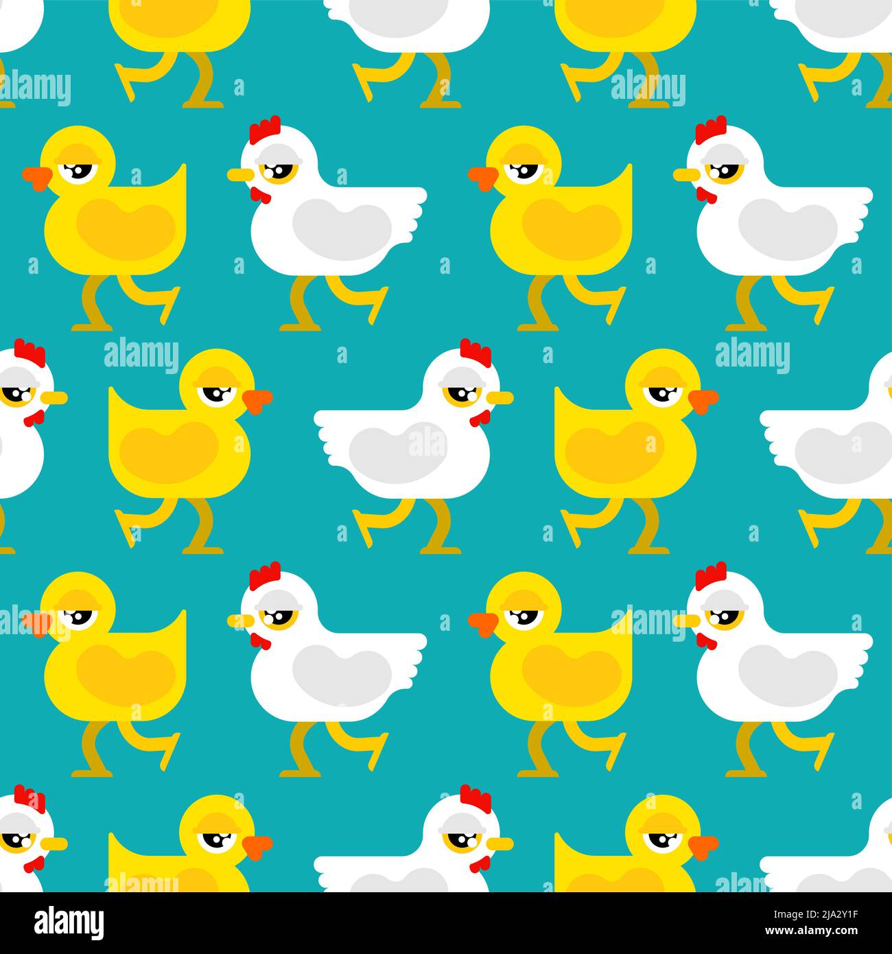 Chicken and duck pattern seamless. farm bird background Stock Vector ...
