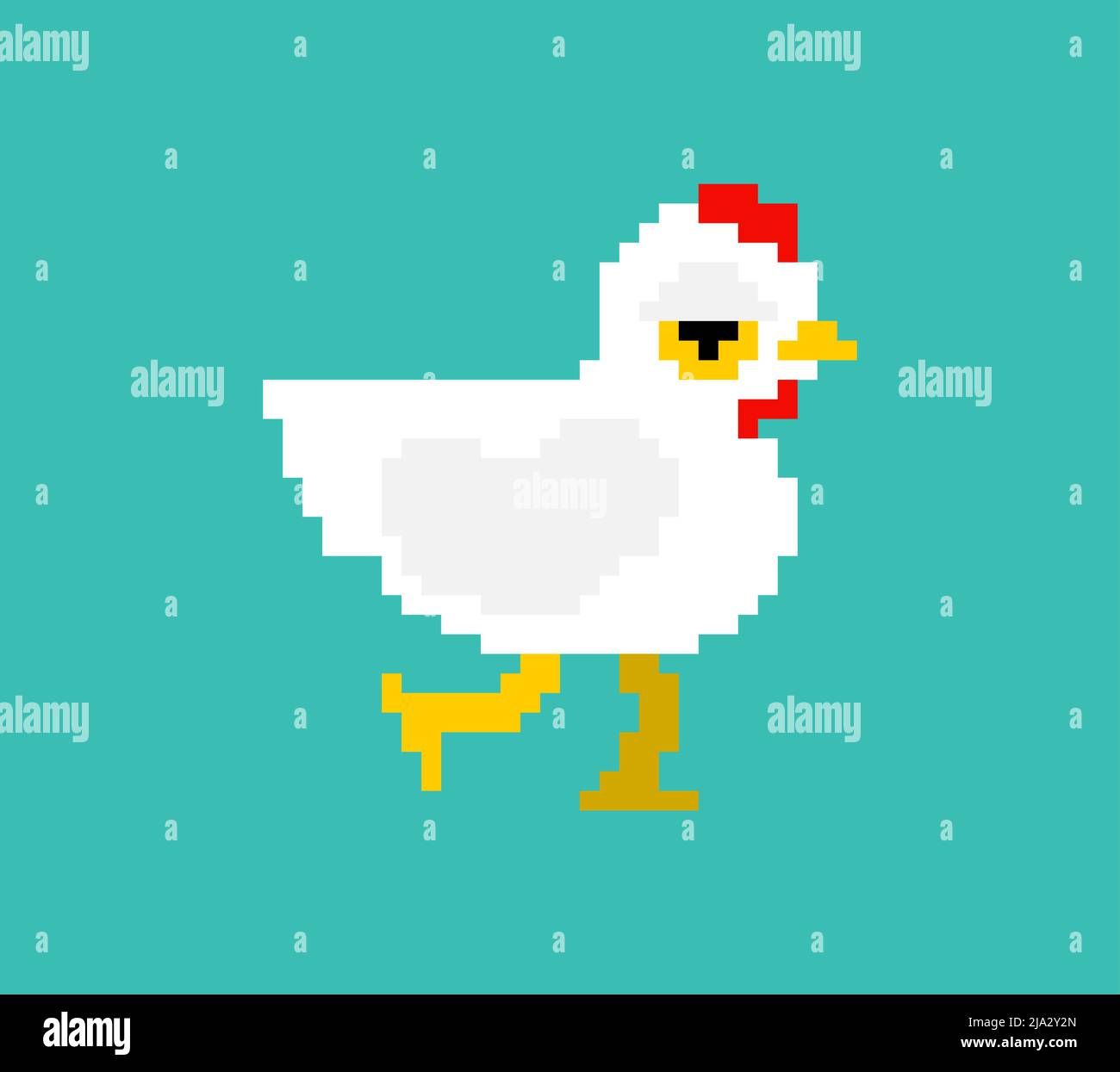 Chicken pixel art. 8 bit hen. pixelated farm bird Stock Vector Image ...