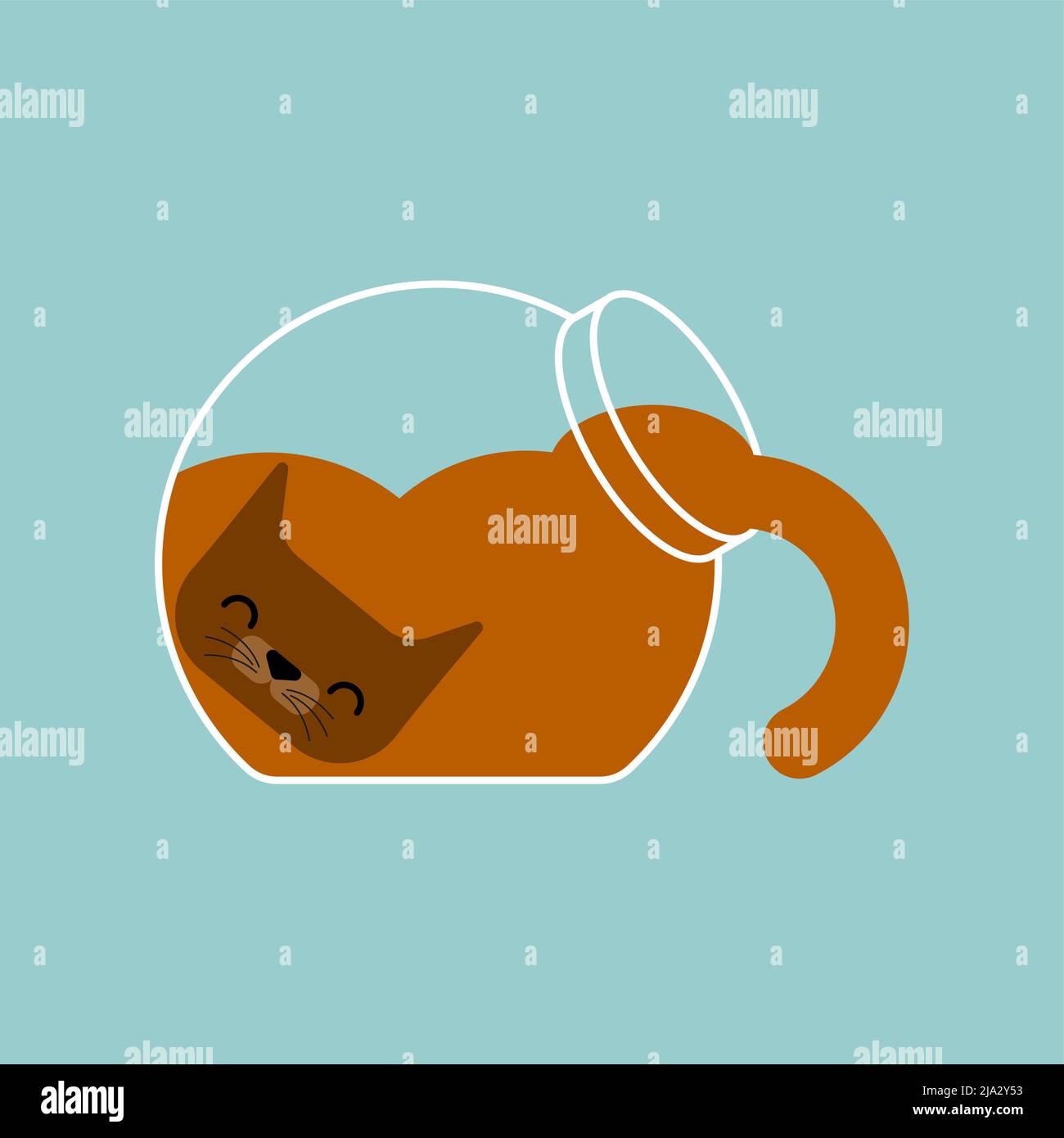 Cat inside jar isolated. kitten inside transparent glass pot Stock ...