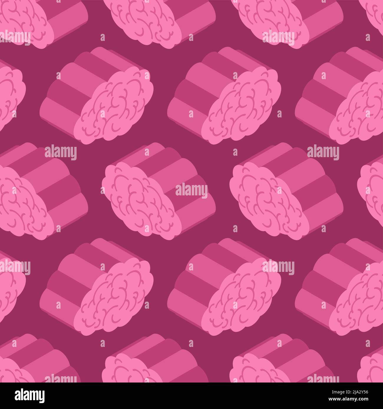 Brain isometric pattern seamless. brains background Vector Stock Vector Image & Art - Alamy