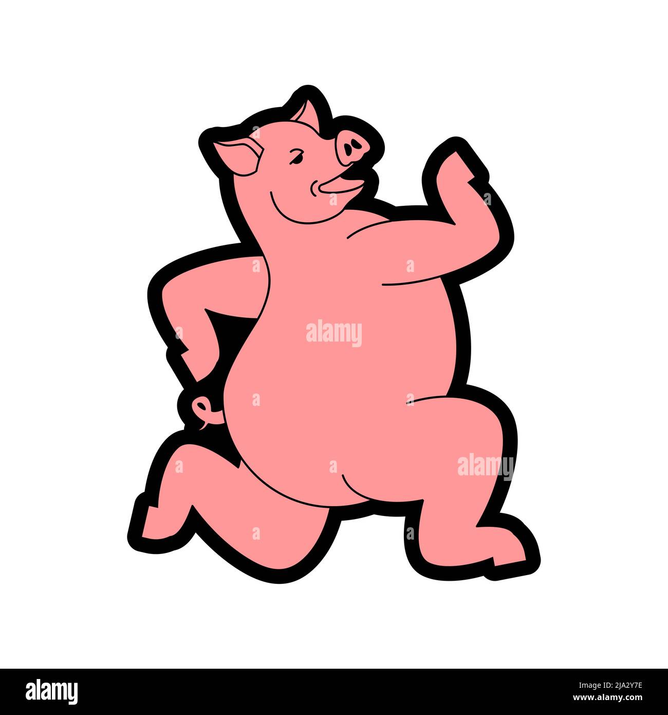 Running pig isolated. swine run. Vector illustration Stock Vector Image ...