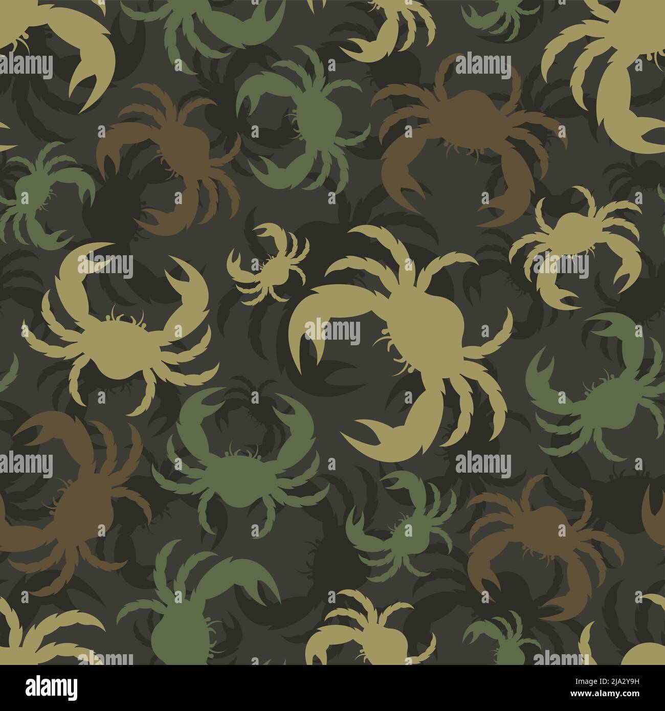 Crab Military pattern seamless. Sea cancer army background. Sea animal ...