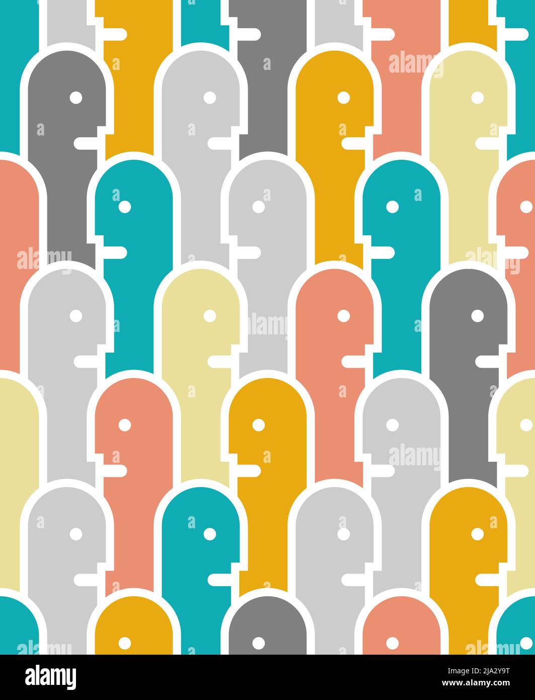 Face abstract pattern seamless. head nonobjective background. Vector ...