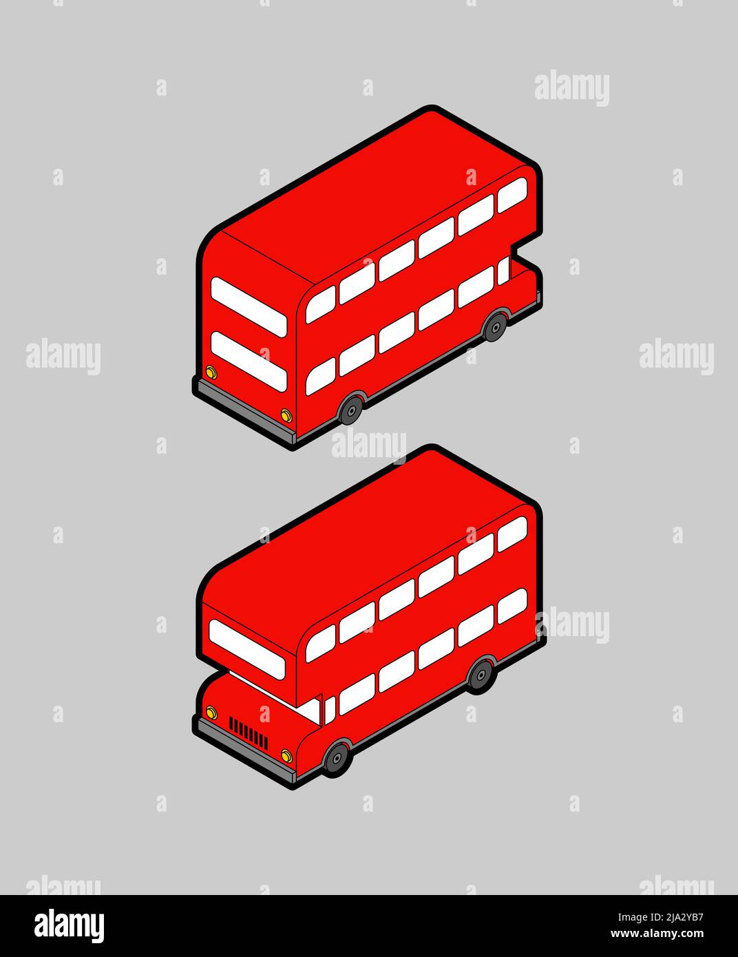 London Red double decker icon isolated. UK Landmark sign. Vector ...