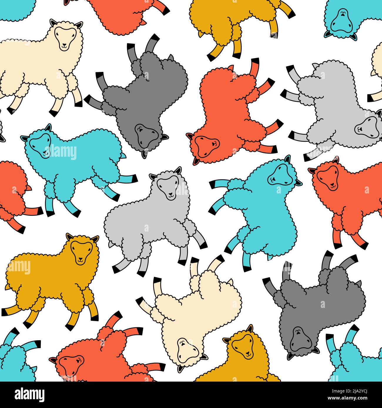 Sheep pattern seamless. Lamb background. Farm animal texture. Baby ...