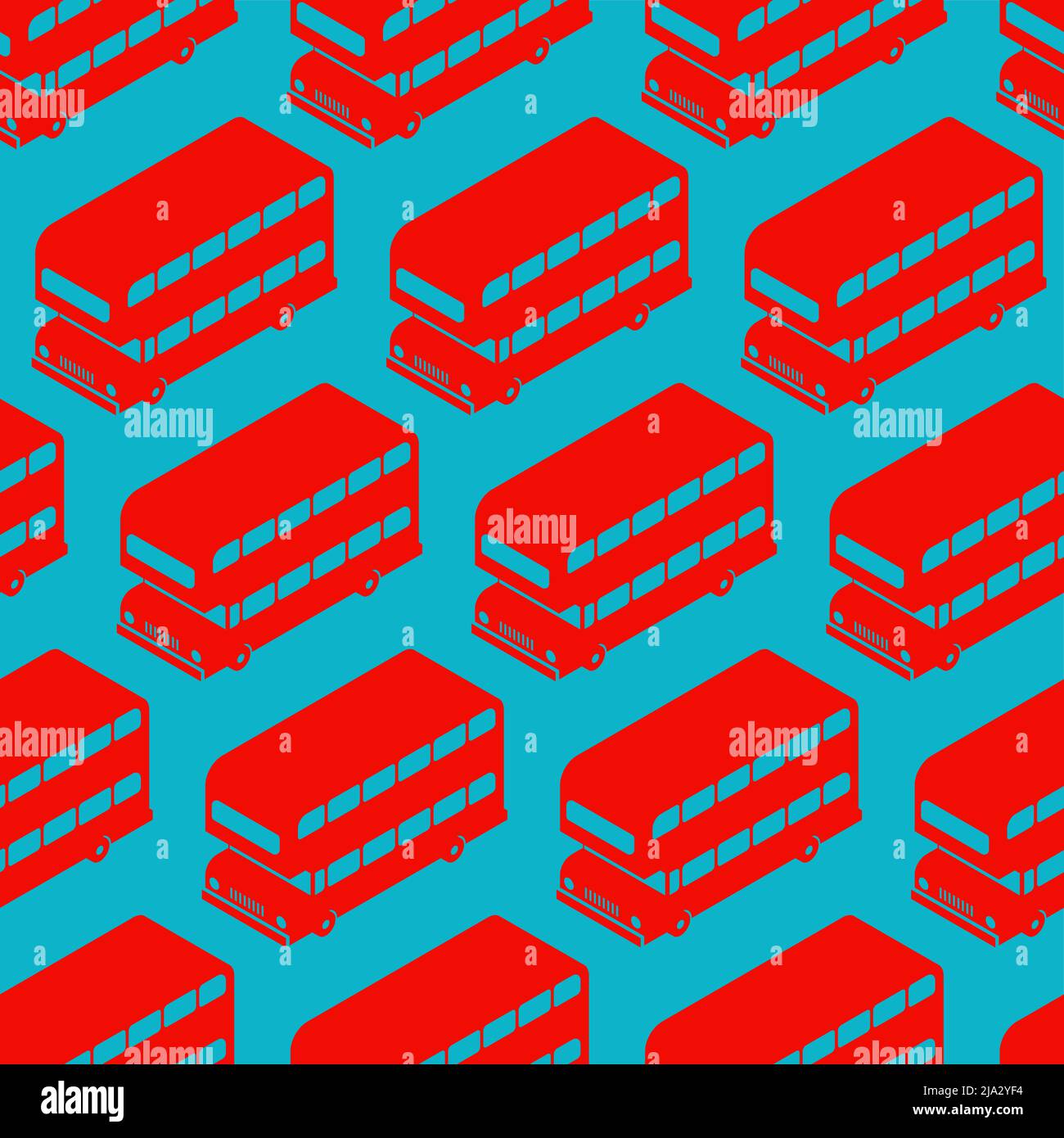 London Red double decker bus pattern seamless. UK Landmark bus ...