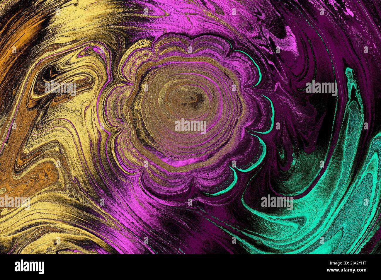 Abstract ebru cover art. Floral Ebru marbling texture background design ...