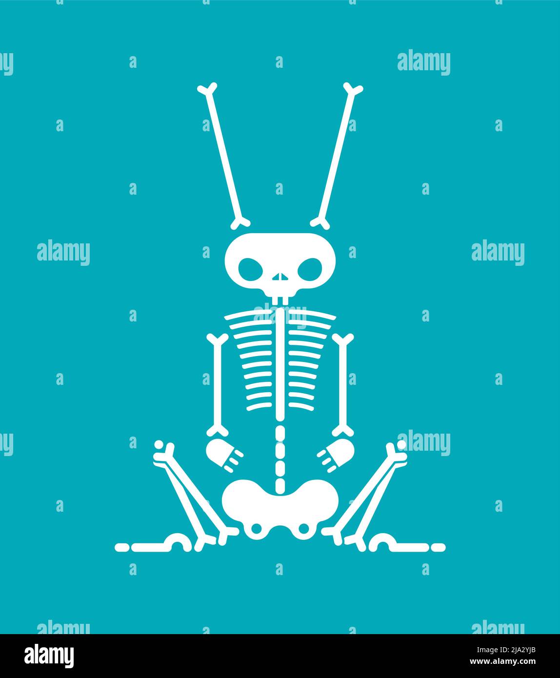Skeleton Rabbit cartoon isolated. Skull hare Vector illustration Stock ...